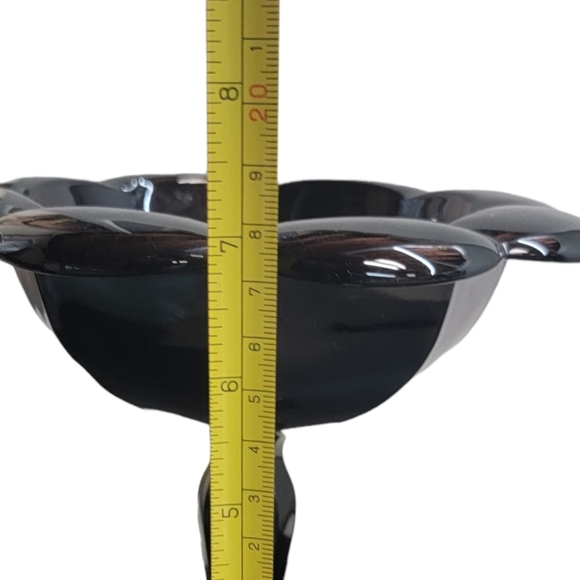 Accents | Vintage Italian Art Glass Black Compote Pedestal Centerpiece ...
